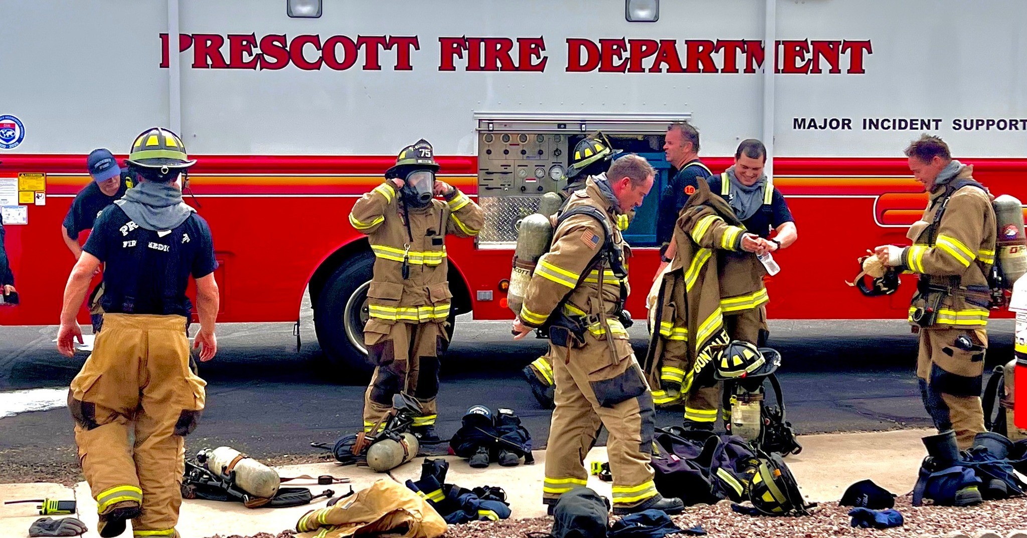 Prescott Fire engine and firefighters | Prescott eNews