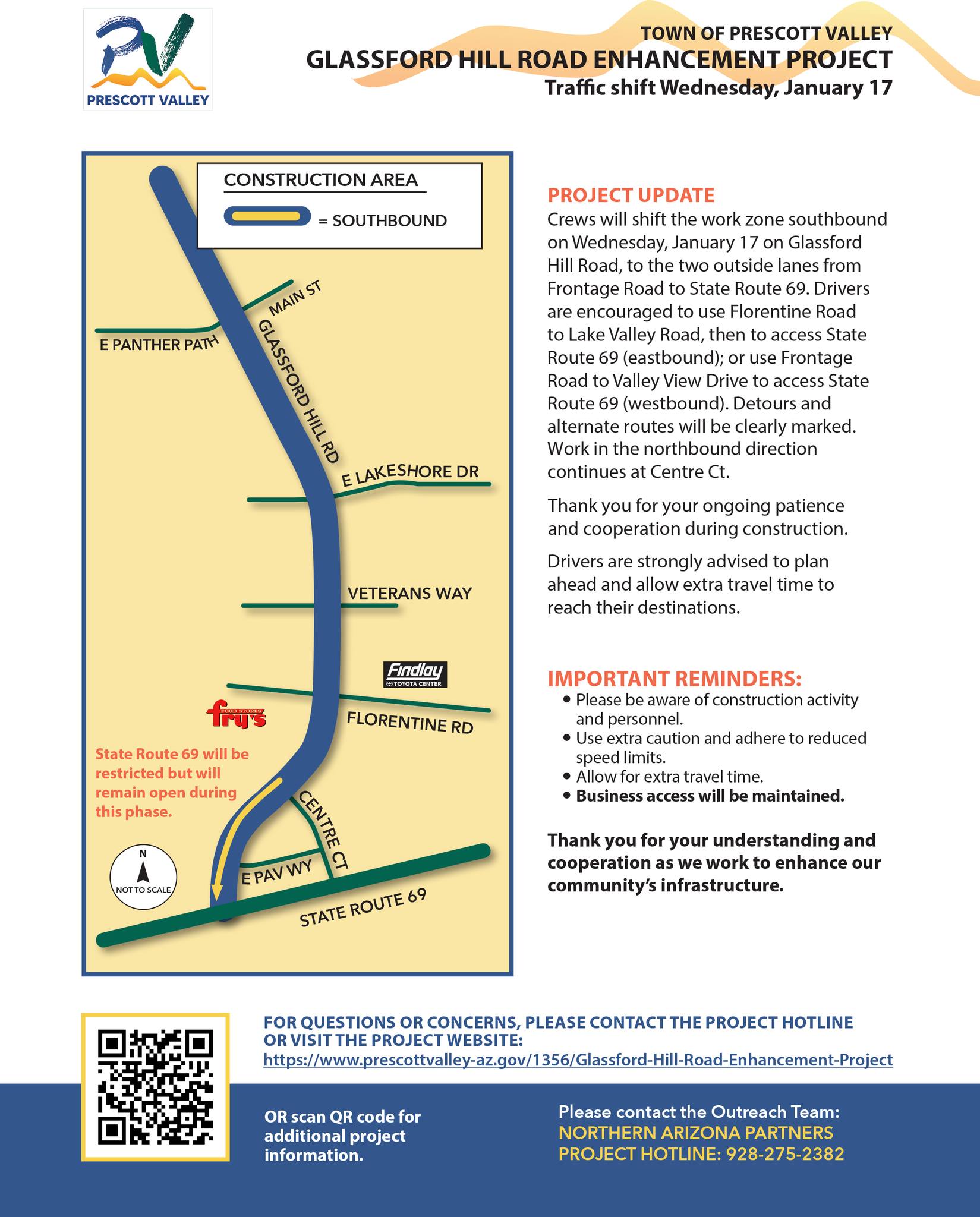 Construction traffic shift on Glassford Hill Road starting January 17 ...